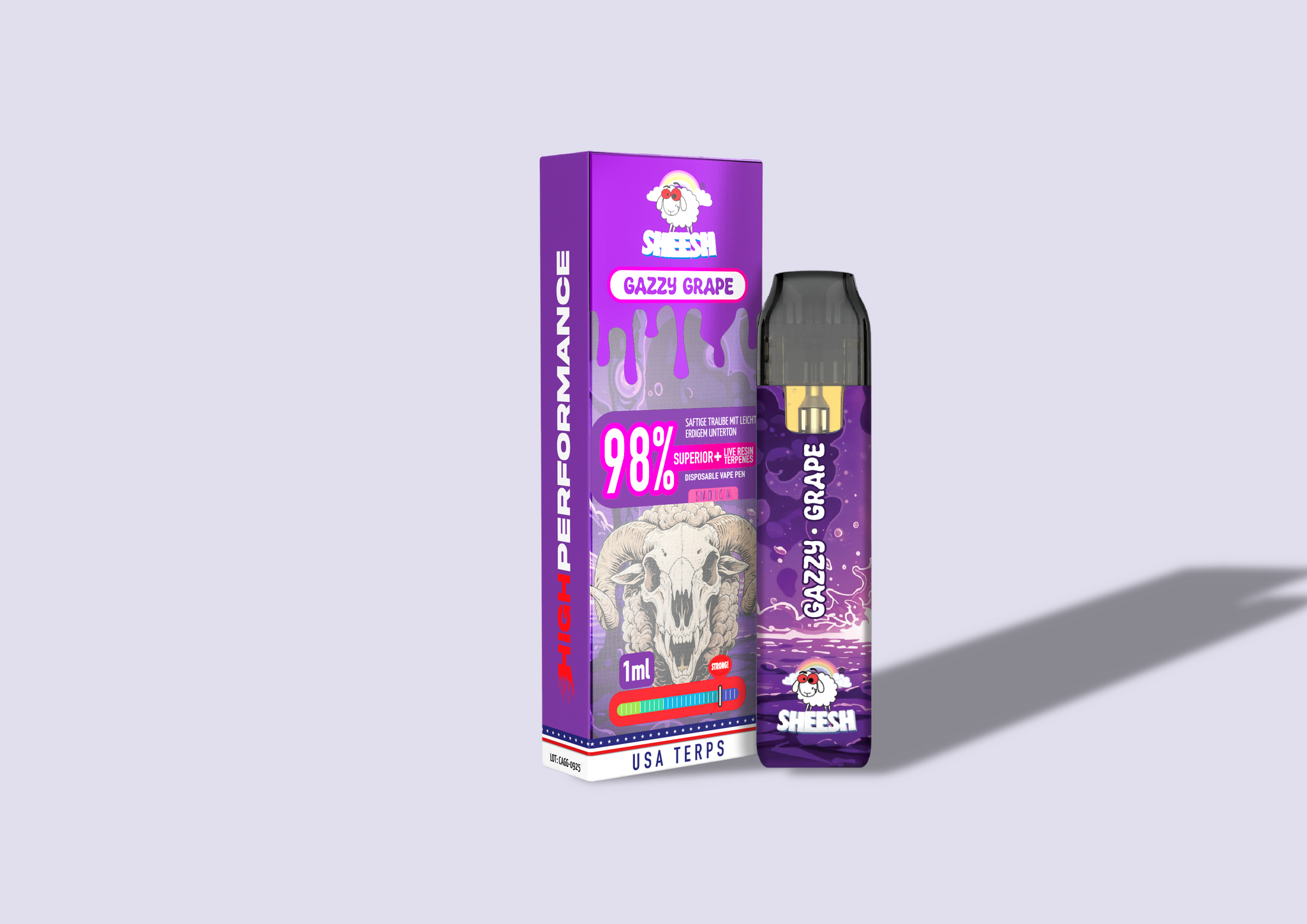 SHEESH Vape Gazzy Grape – 98% Superior with Live Resin